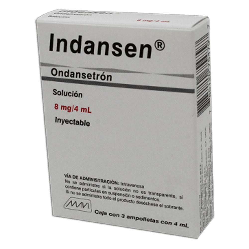 Ondasetron Indansen Solución Inyectable 8 Mg / 4 Ml Con 3 Ampulas – Farmacia Herrera