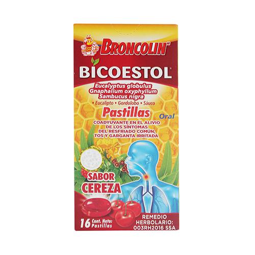 Broncolin Bicoestol Cereza 16 Pastillas – Farmacia Herrera