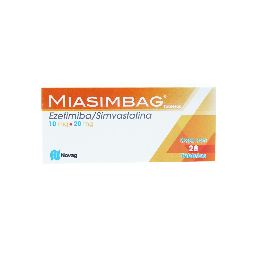 Ezetimiba Simvastatina Miasimbag 10 Mg / 20 Mg Con 28 Tabletas ...