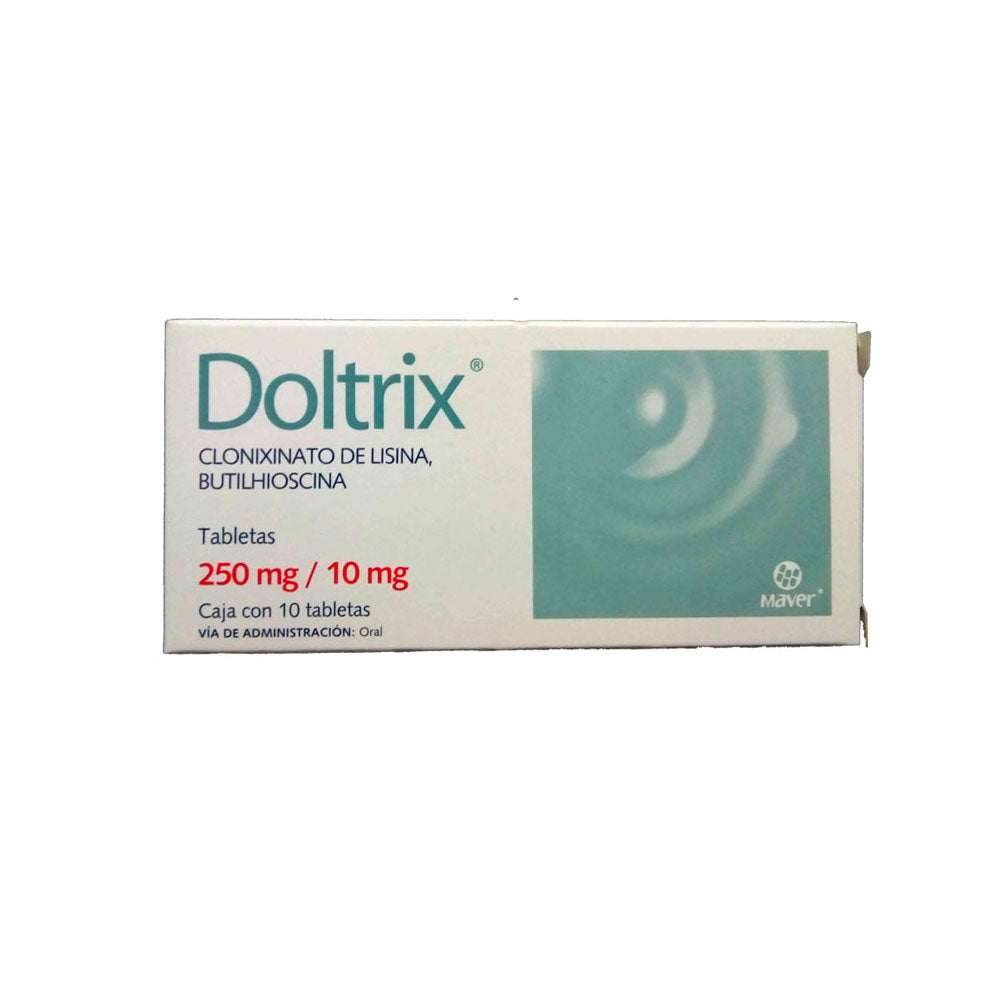 Clonixinato De Lisina Butilhioscina Doltrix 250 / 10 Mg Con 10 Tableta ...