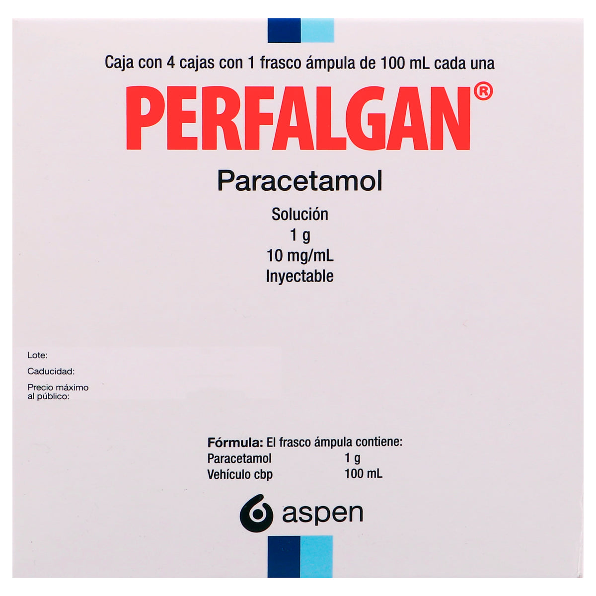 Perfalgan Inyectable 1 Gr 10 Mg / Ml Con 4 – Farmacia Herrera