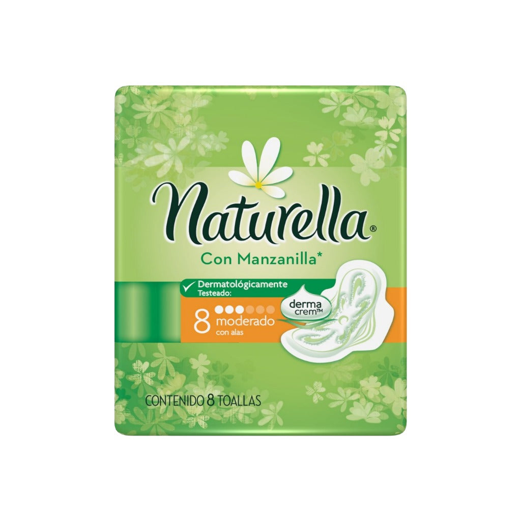 Toallas Naturella Manzanila Con Alas 8 Piezas – Farmacia Herrera